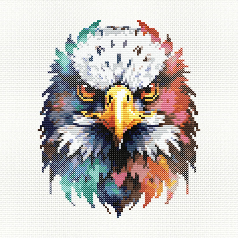 Rainbow Eagle Cross Stitch Pattern – Craft Bazaar