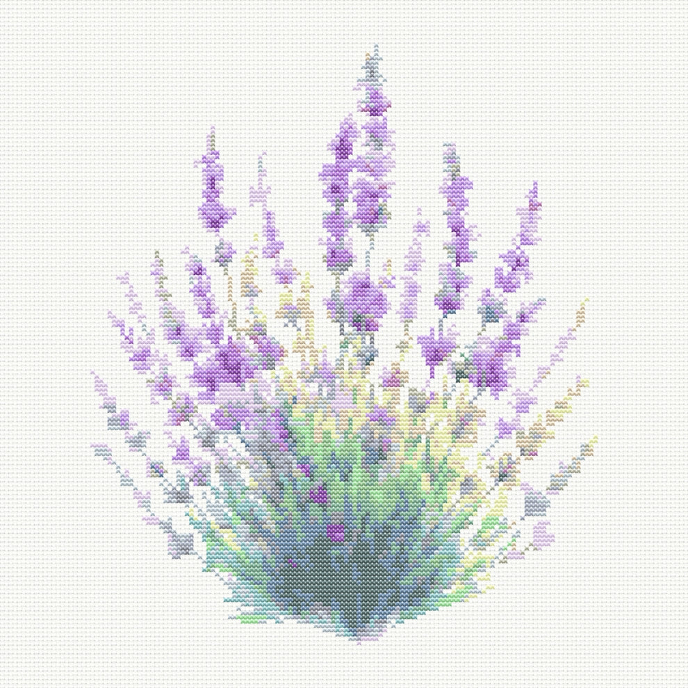 Watercolour Lavender Cross Stitch Pattern – Craft Bazaar